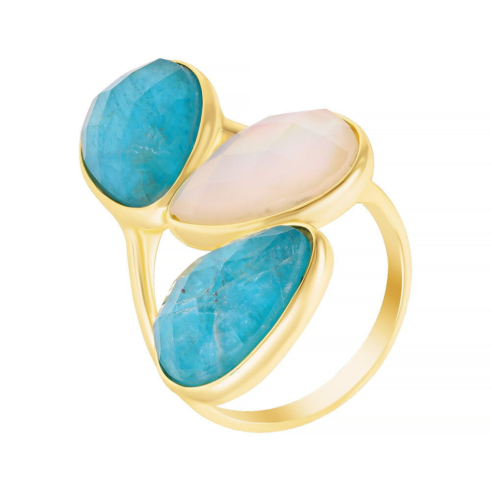 Кольцо, серебро, 925 проба, перламутр