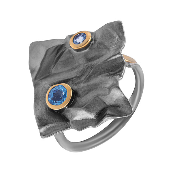 Кольцо, серебро, 925 проба, раухтопаз