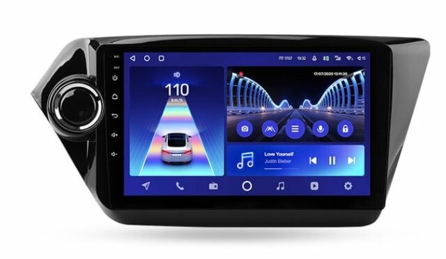 Автомагнитола с рамкой 2 din 9 дюймов для Kia Rio 3 2011-2017 / Android 2Gb+32Gb / GPS / Bluetooth / Wi-Fi / FM-радио