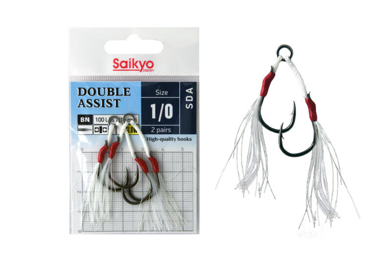 Крючки Saikyo DOUBLE ASSIST SDA №1/0 (1 упаковка 2 пары)