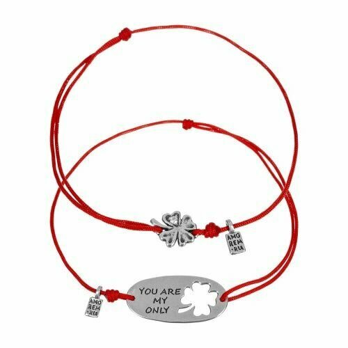 Набор браслетов, серебро, 925 проба, фианит