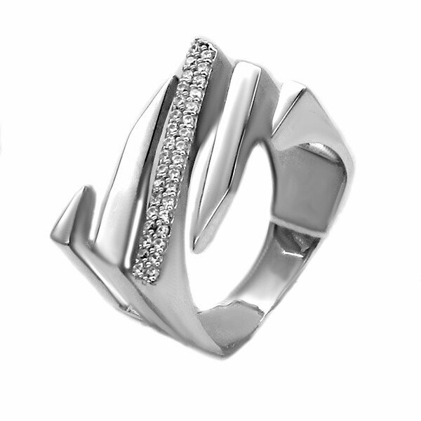 Кольцо JEWELIN, серебро, 925 проба, родирование, фианит