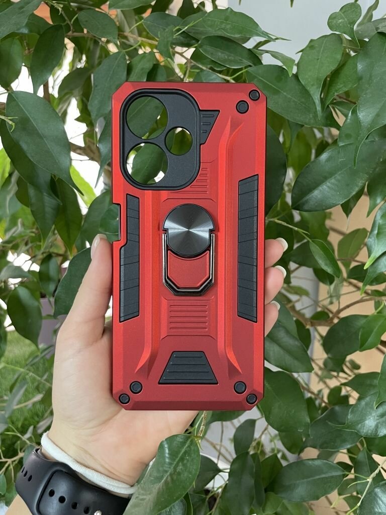 Чехол противоударный для Infinix Hot 30 Play / Инфиникс Хот 30 Плей military (Красный)