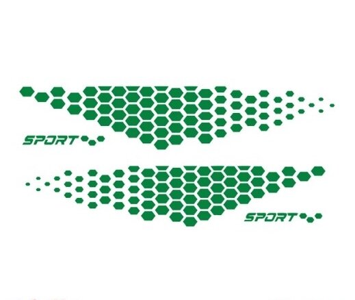 Комплект виниловых наклеек на обе стороны "Точки-sport", (вырезанная) размер одной стороны 29*96 см, зеленый (комп-т 2 шт)