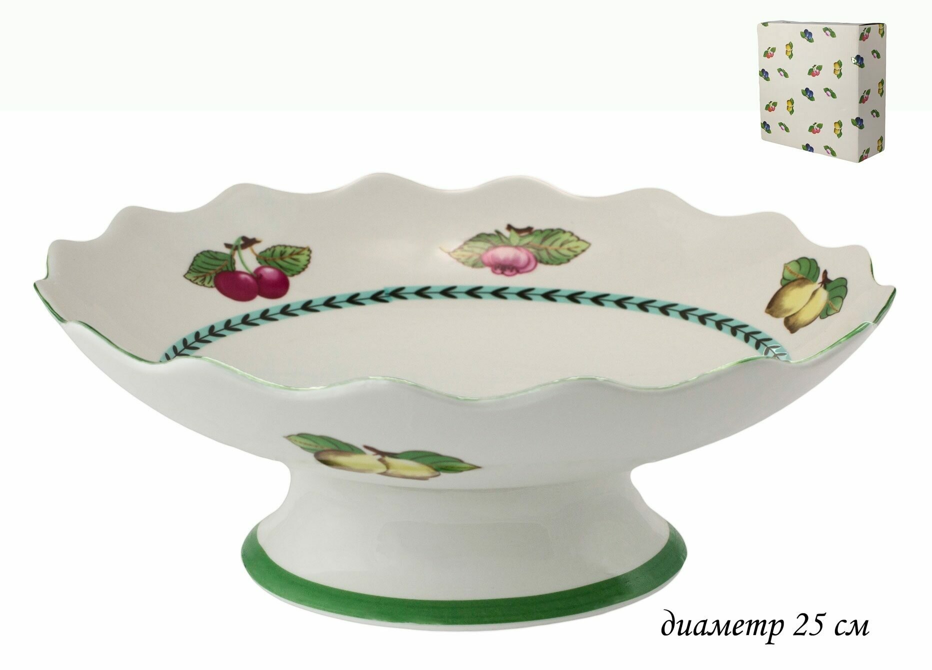 Фруктовница на ножке 25 см фрукты 1 шт.