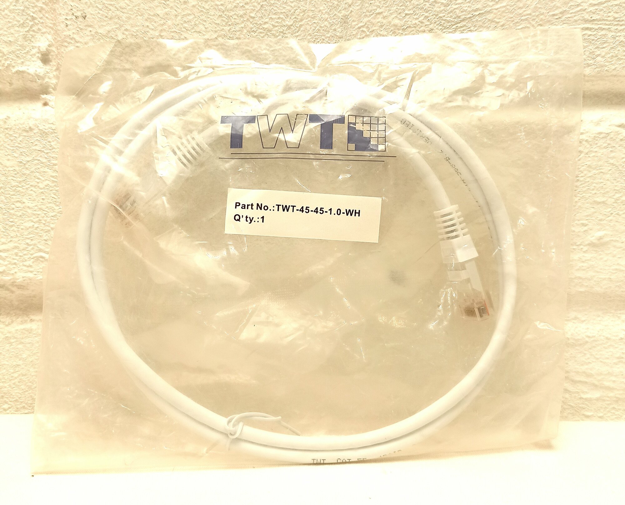 Патч-корд TWT utp cat 5e 1,0 м белый