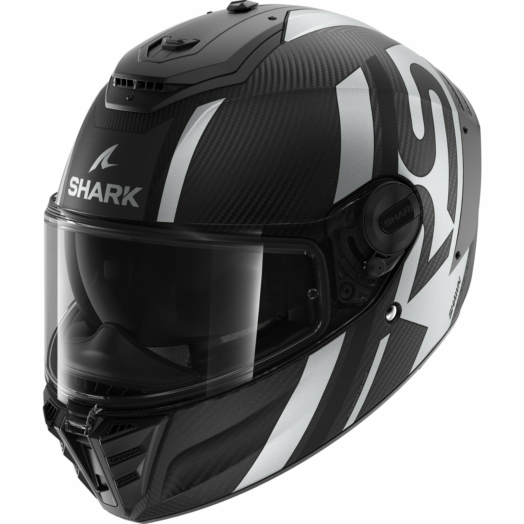 Мотошлем интеграл Shark SPARTAN RS CARBON SHAWN MAT Black/Silver, XXL