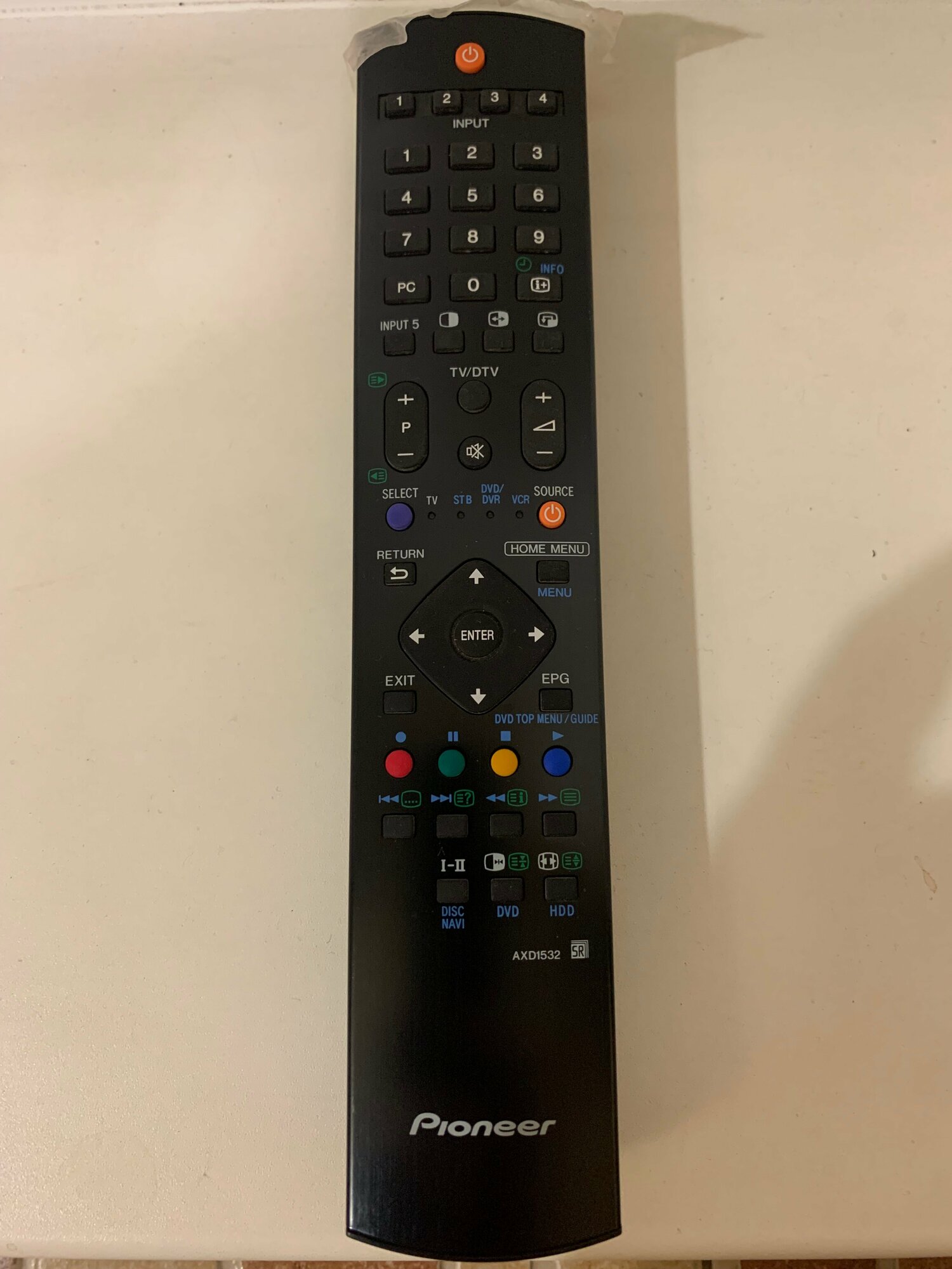 Пульт ДУ Pioneer AXD1532, для плазменной панели PDP-507XD, оригинальный, черный