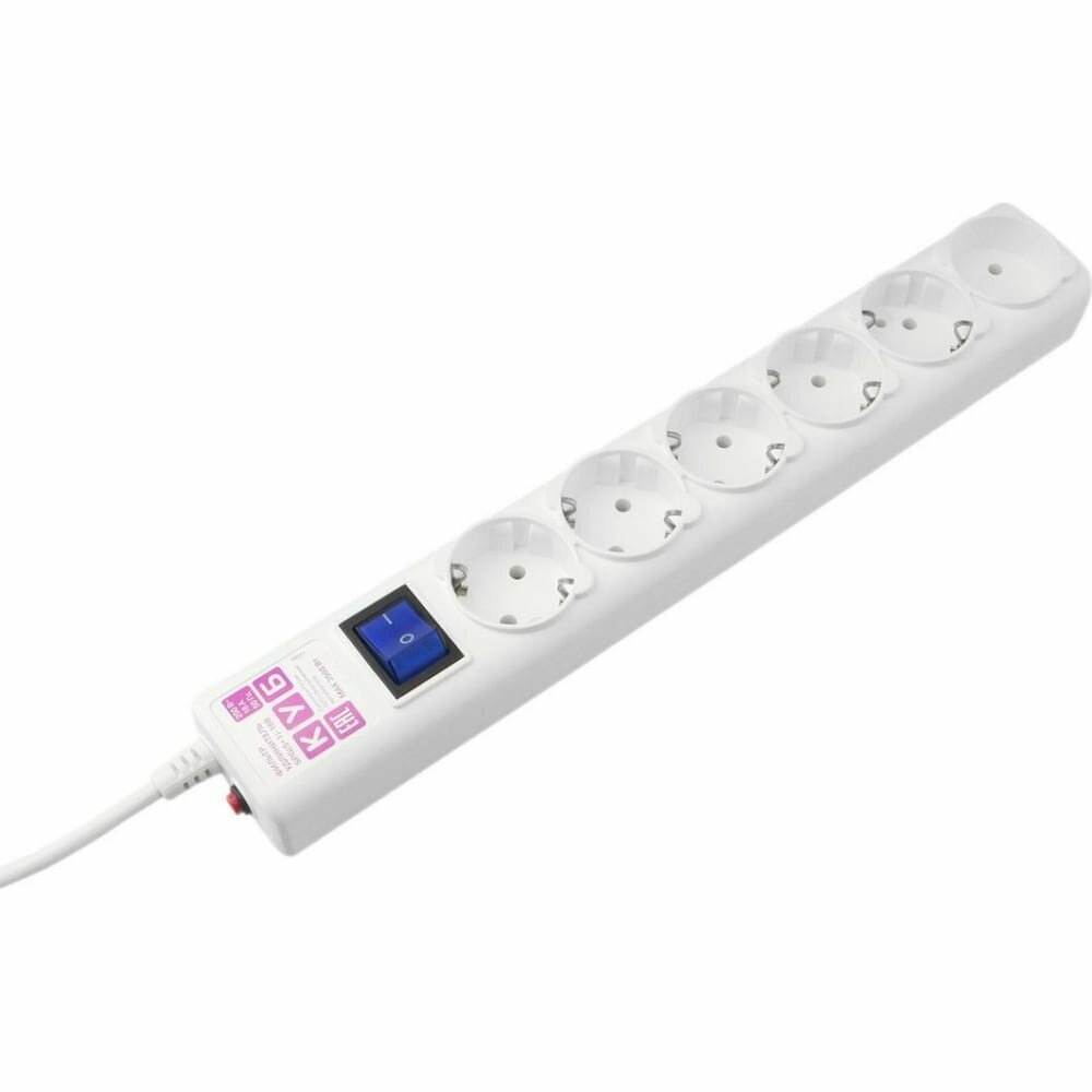 Фильтр-удлинитель Power Cube PC 0,5м 6р, бел. 16А/3,5кВт SPG(5+1)-16B-0,5М, подключения бытовых приборов