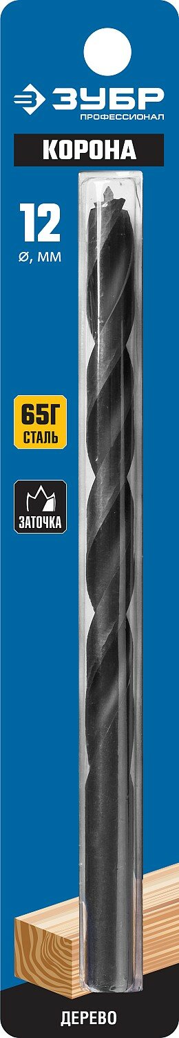 Сверло по дереву спиральное ЗУБР 12x200мм 29421-200-12_z01