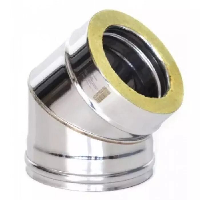 Отвод сэндвич 45 d 120 х 180 толщ. 0,5 нерж (430) х 0,5 оц