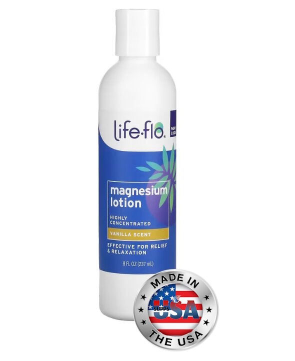 Life-flo, магниевый лосьон, ваниль, 237 мл