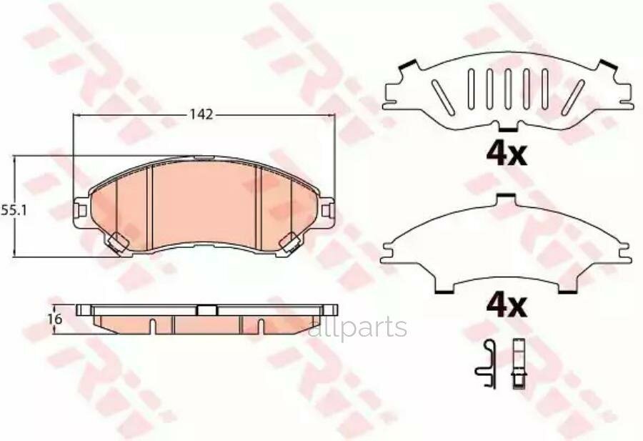 TRW GDB3633 Колодки передние SUZUKI SX4 II S-Cross 13-> / Vitara III 15-> TRW GDB3633