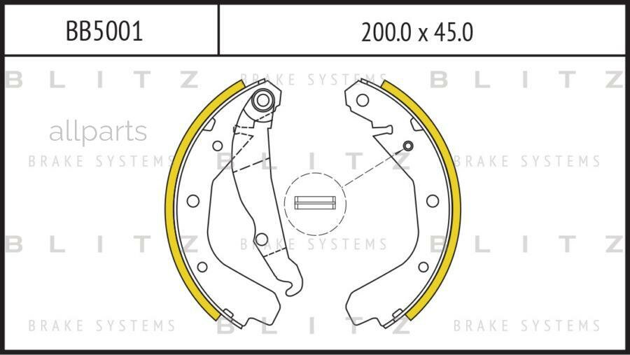 BLITZ BB5001 колодки барабанные!\ Chevrolet Lacetti 04> / Lanos 05>, Daewoo Nexia 08>, Opel Astra F, G 9