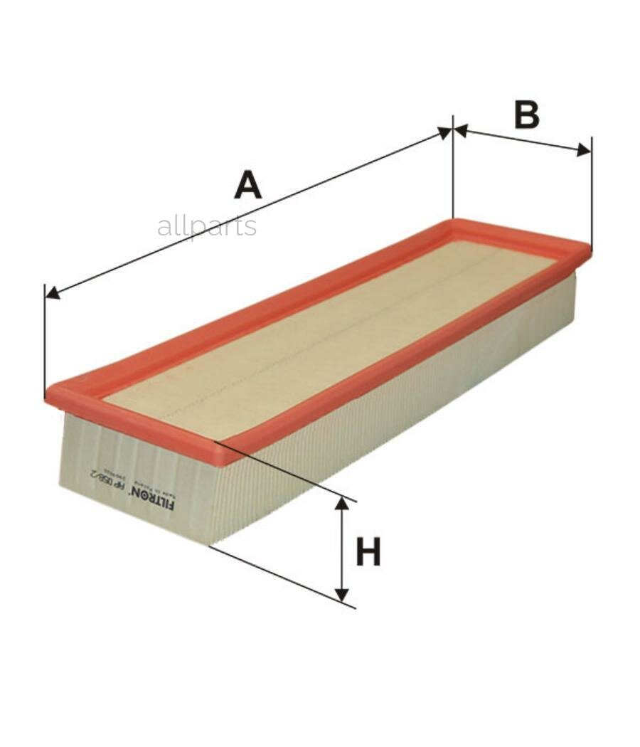 FILTRON AP0582 фильтр воздушный! 354x102x49\ Citroen C4, Peugeot 206/307 1.4i 16V 04>