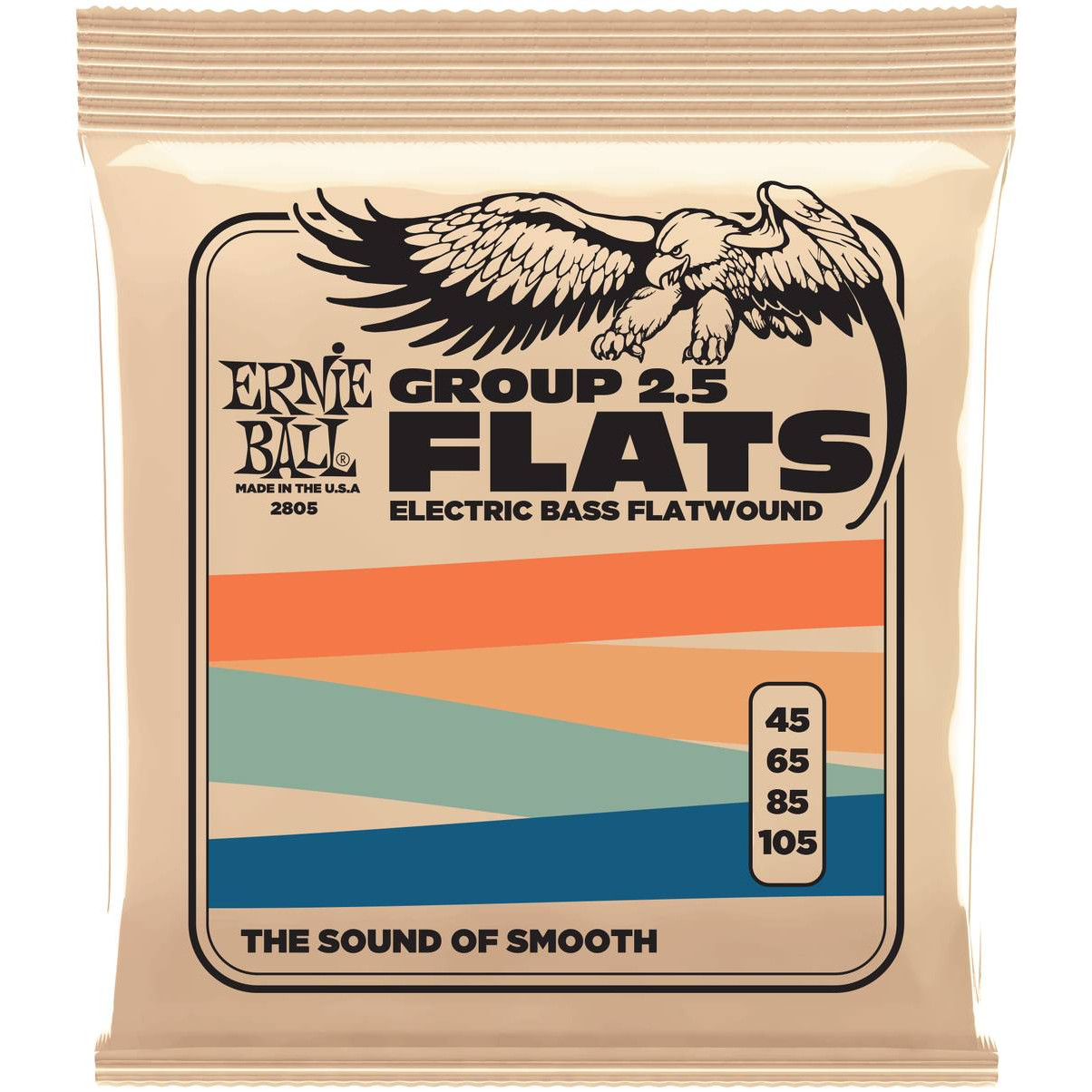 ERNIE BALL 2805 Flatwound Group 2.5 Short Scale 45-105 - Струны для бас-гитары