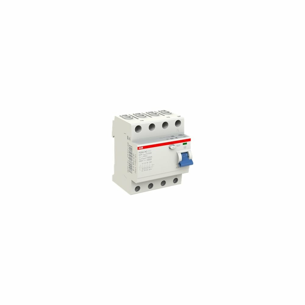 Узо ABB F204 4п, 63 A, 30 mA, AC