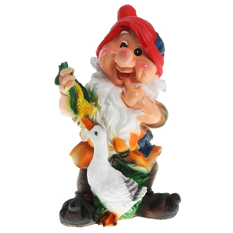 Фигура садовая Гном с уточкой, 28*21*49см KSMR-123435/F199