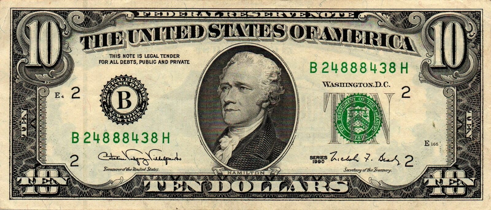 10 долларов 1990 год США 24888438