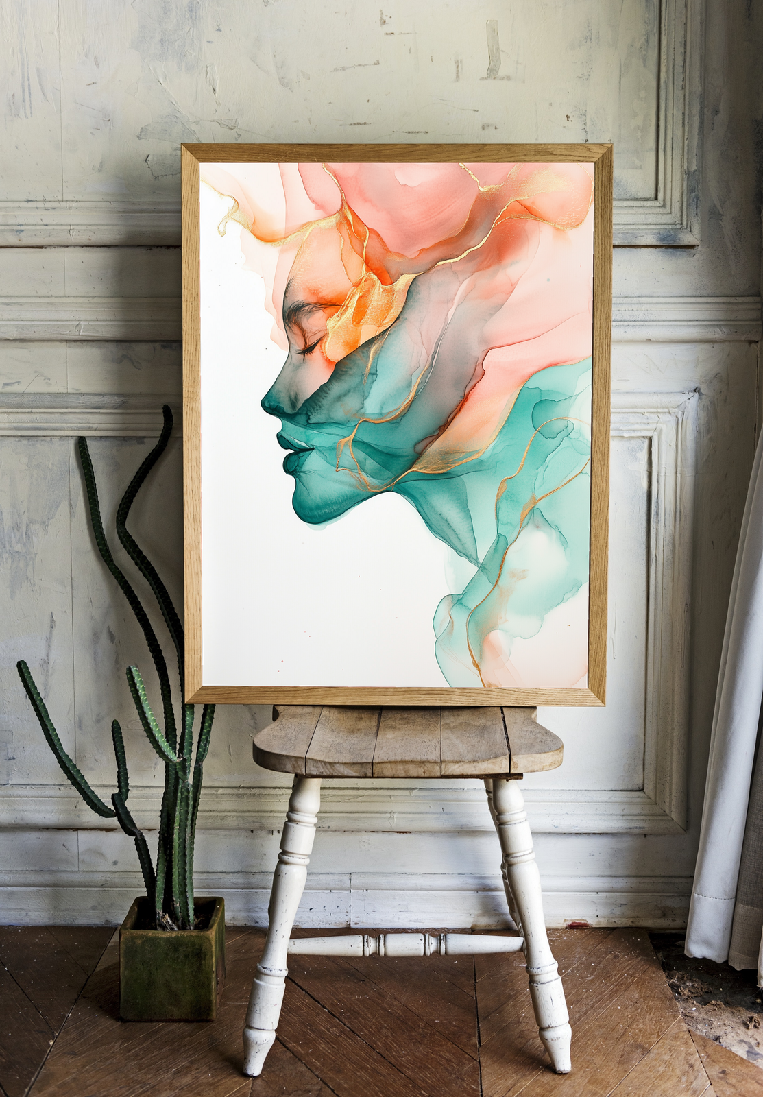 Постер "Абстрактный силуэт в цвете" 50x70 см в подарочном тубусе