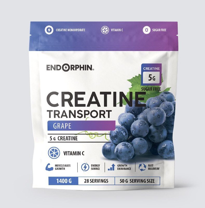 Креатин Endorphin Creatine Transport, моногидрат, виноград, 1400 г