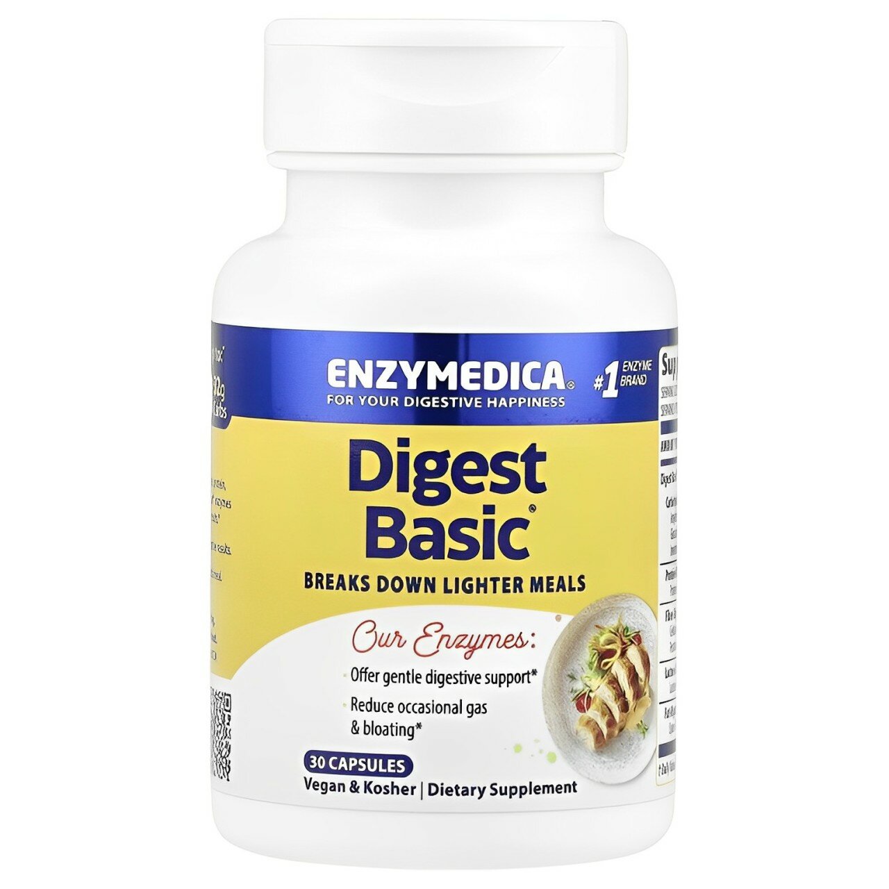 Enzymedica, Digest Basic, формула основных ферментов, 30 капсул