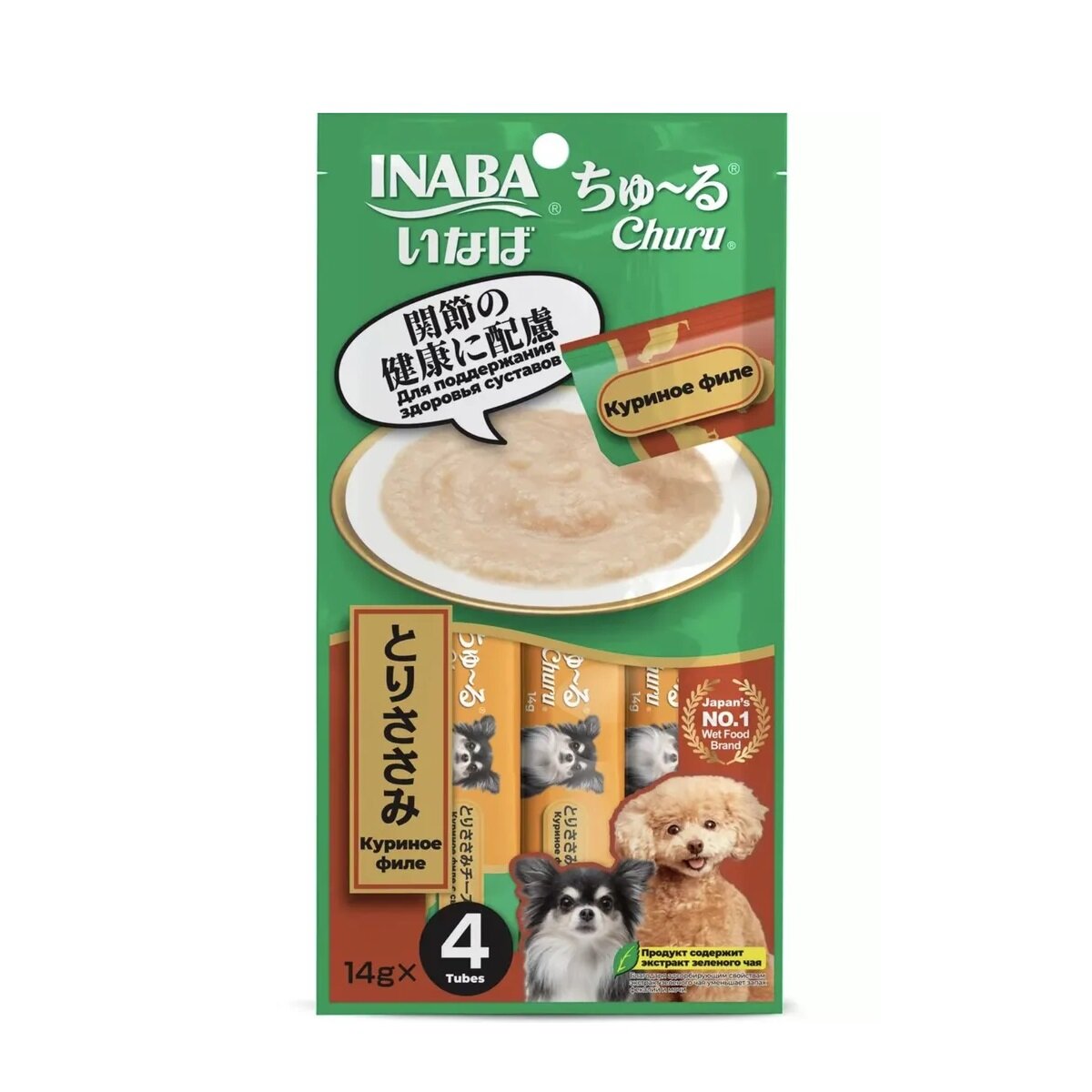 Inaba Ciao Churu Лакомство-пюре куриное филе для поддержания здоровых суставов 14г (4 штуки)