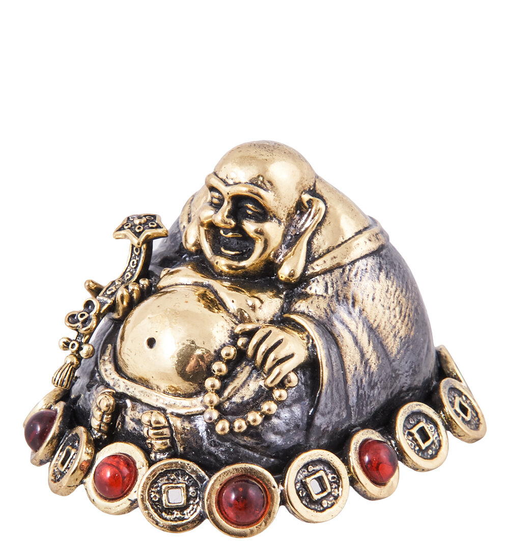 Фигурка Хотей Благосостояние (латунь, янтарь) AM-3877 113-7012963