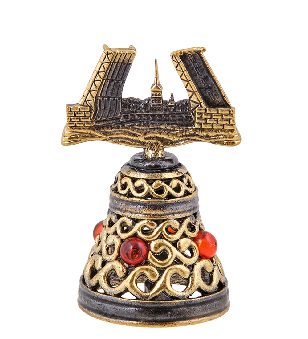 Колокольчик Санкт-Петербург (латунь, янтарь) AM-3779 113-7012774