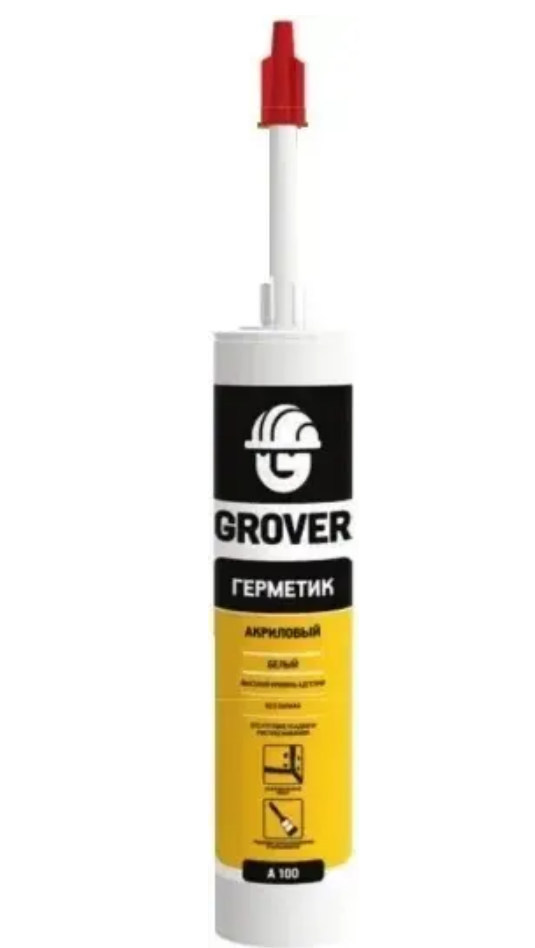 Герметик Акриловый Grover А 100 0.3л Белый для Отделочных Работ / Гровер А100.