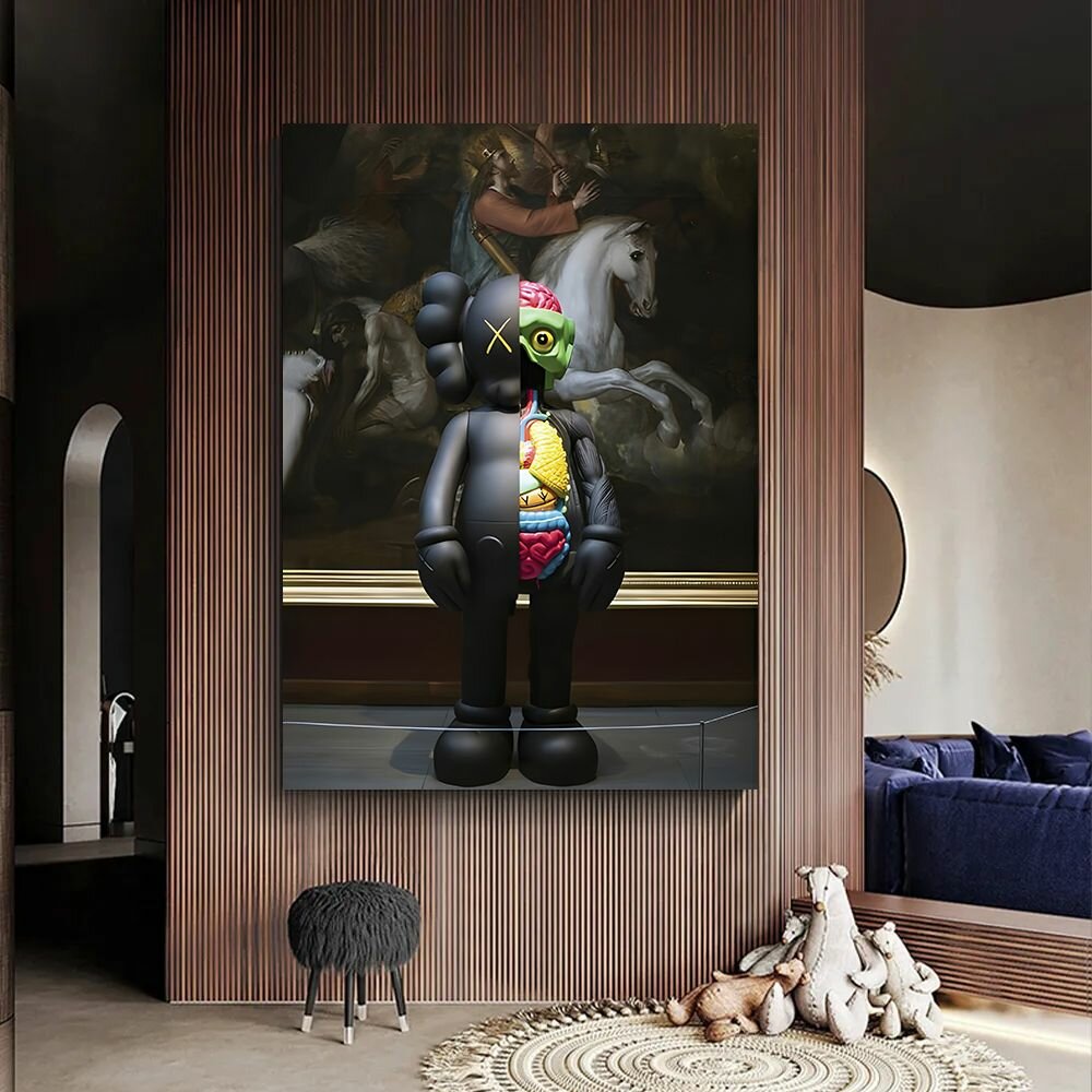 Картина ВсеКартины. тут Kaws, на подрамнике, холст, деревянная рама, натянута на подрамник