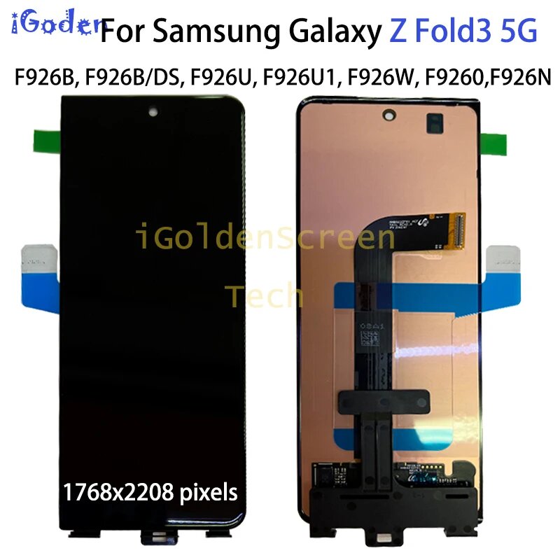 ЖК-дисплей super AMOLED для Samsung Galaxy Z Fold 3 Fold3, сенсорный экран, сенсорная панель, сенсорный экран, дигитайзер в сборе