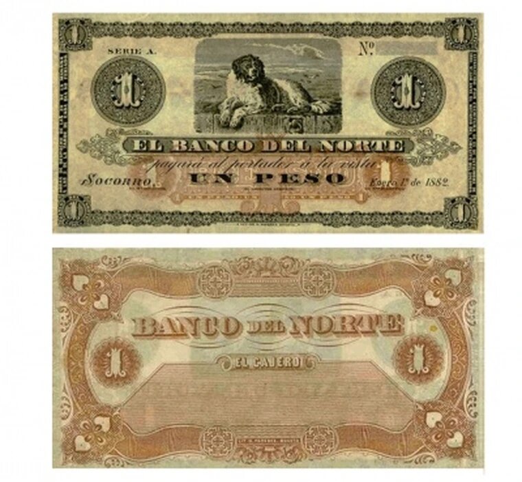 1 песо 1882 Колумбия, сувенирная копия, банкноты и купюры редкие коллекционные