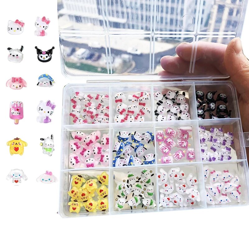 MINISO Украшения для ногтей Sanrio Hello Kitty своими руками, милые подвески для ногтей Kuromi, аксессуары для маникюра своими руками, игрушки со стразами, подарки для девочек,