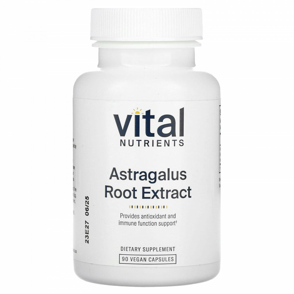 Vital Nutrients, экстракт корня астрагала, 90 веганских капсул (300 мг в 1 капсуле)