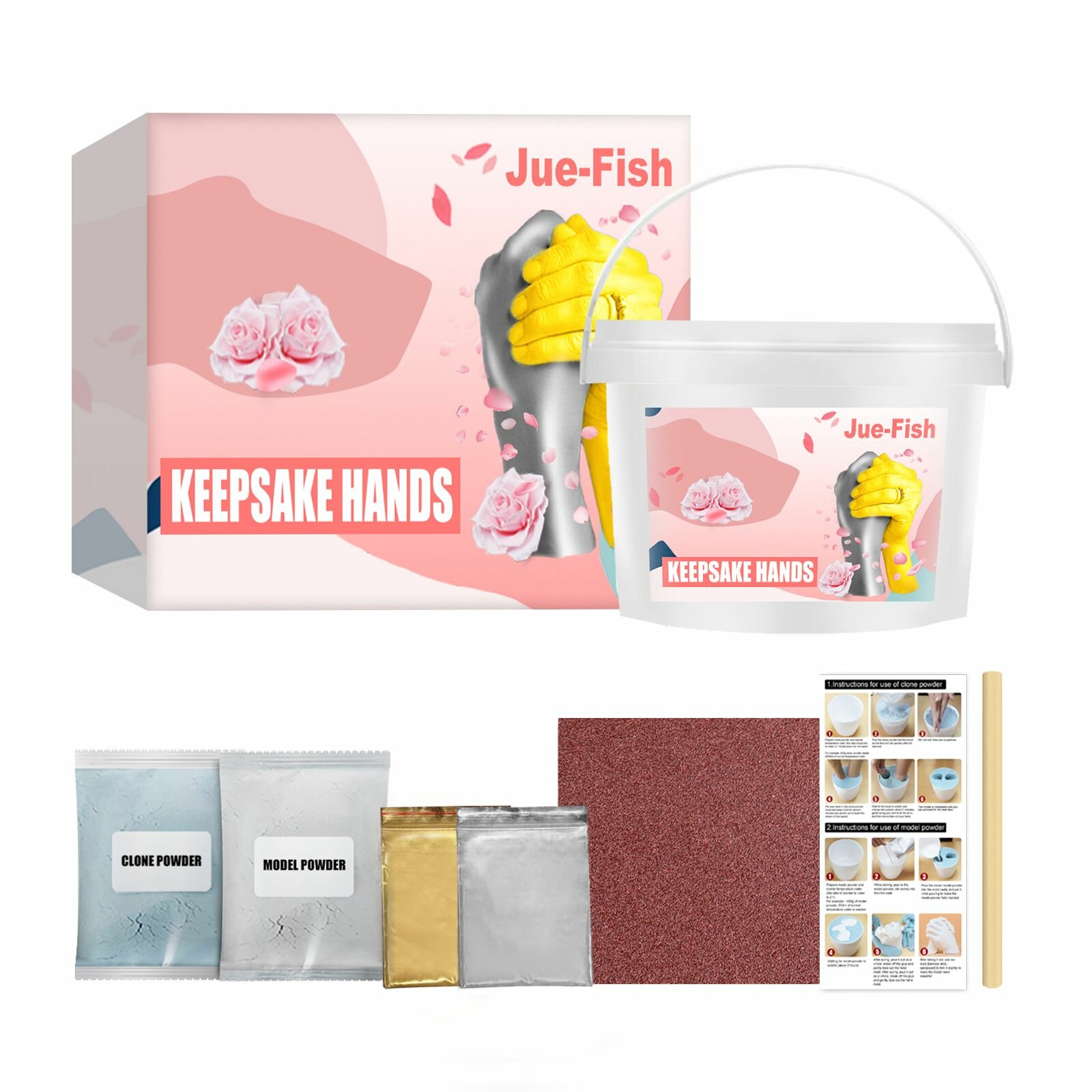 3D Набор Форм для Рук из Гипса DIY Handmade Hands Mold Set with Stick Подарок на Память Детям на День Рождения, День Святого Валентина, Подарочные Принадлежности для Матери