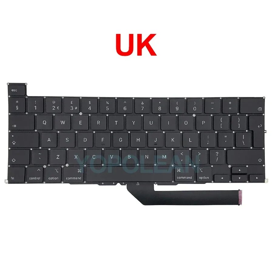 Новая клавиатура A2141 США Великобритания ЕС Французская Испания Немецкий Италия ЕС для MacBook Pro Retina 16 дюймов A2141 2019 год
