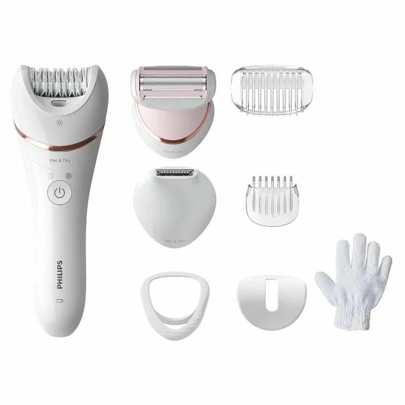 Philips Эпилятор Series 8000 BRE720/05, 7 аксессуара, влажной и сухой эпиляции