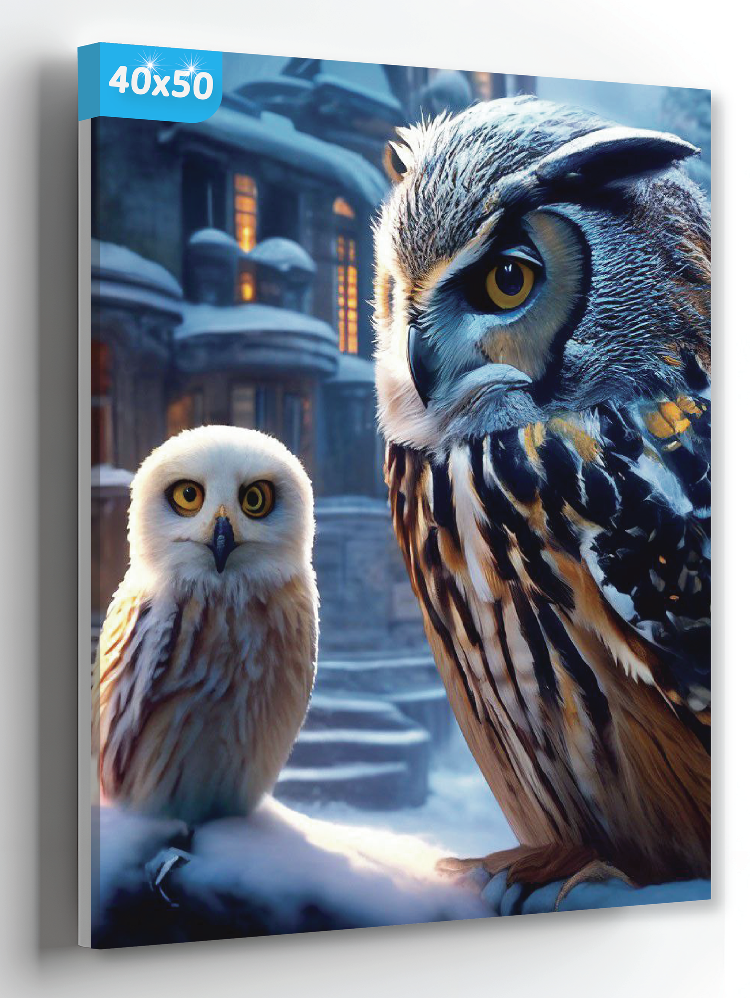 Алмазная мозаика 40х50 на подрамнике картина стразами алмазная вышивка совы