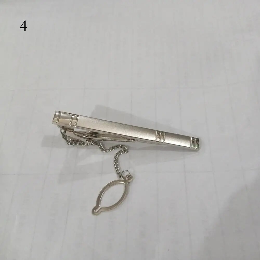 Мужской серебряный золотой галстучный зажим из нержавеющей стали 4