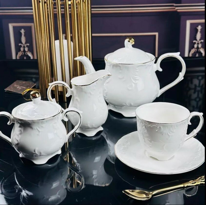 Чайный сервиз 15пр. 200мл аврора золото Фарфор 305-081 118-305-081