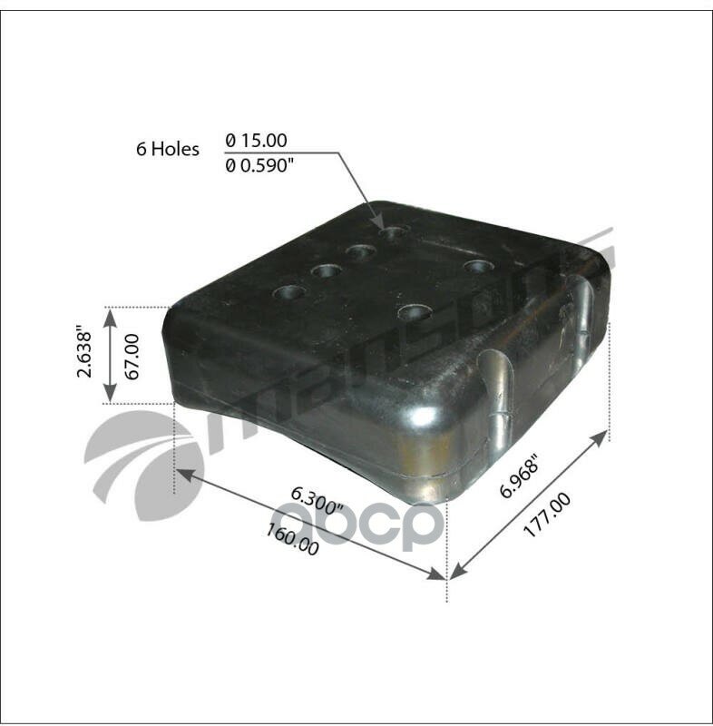Подушка опоры седла !(р) 160x175x64 верхняя 1x Jost JSK 37 C/CZ/CW Mansons арт. MGSP6