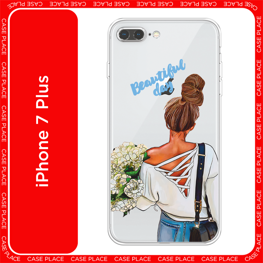 Чехол на Apple iPhone 8 Plus / Айфон 8 Плюс с принтом Beautiful day vector, прозрачный