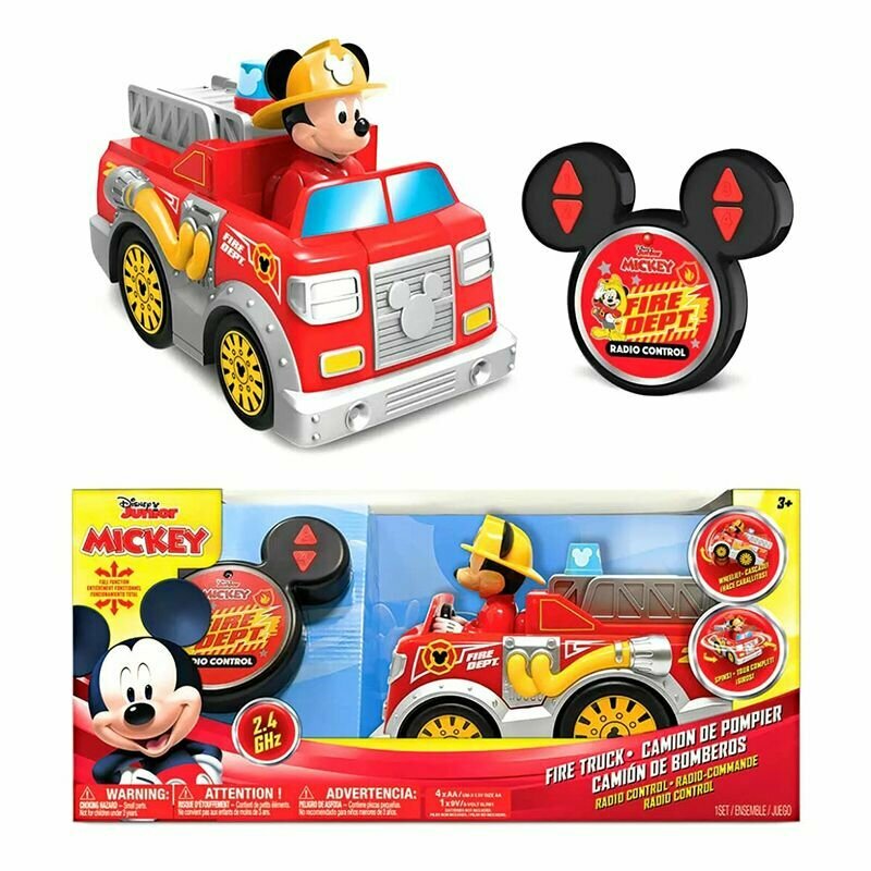 Disney Junior Minnie Bakeshop Cruiser Mickey Fire Truck Dadio Control / Игрушечная машинка Дисней Микки Минни с дистанционным управлением, подходящая для праздничных подарков детям от 3 лет и старше