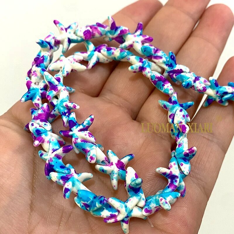 Бусины из говлита, фиолетово-синие, 13x15 мм