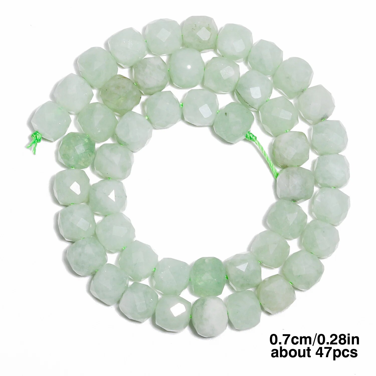 Квадратные бусины из аметиста, морганита и турмалина Изумрудный, 7x7mm about 22pcs, Light green jade