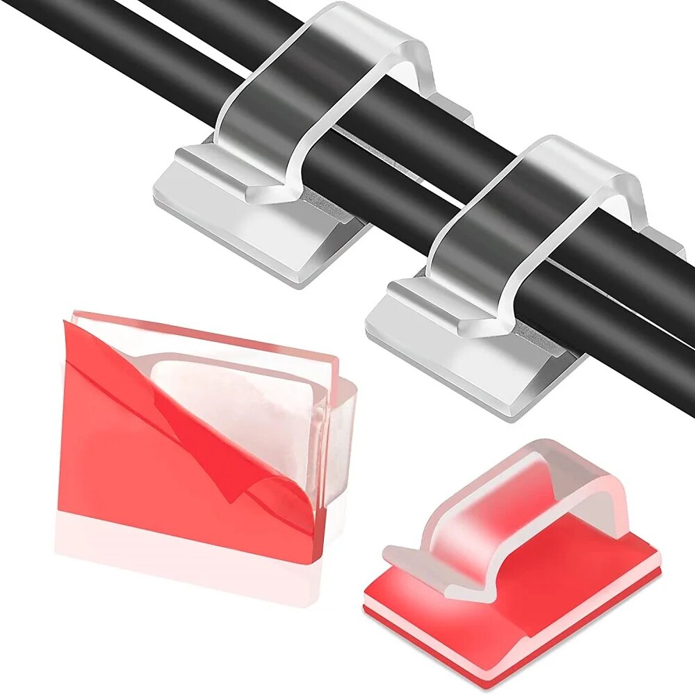 10 шт, самоклеящиеся кабельные зажимы Clear-10PCS