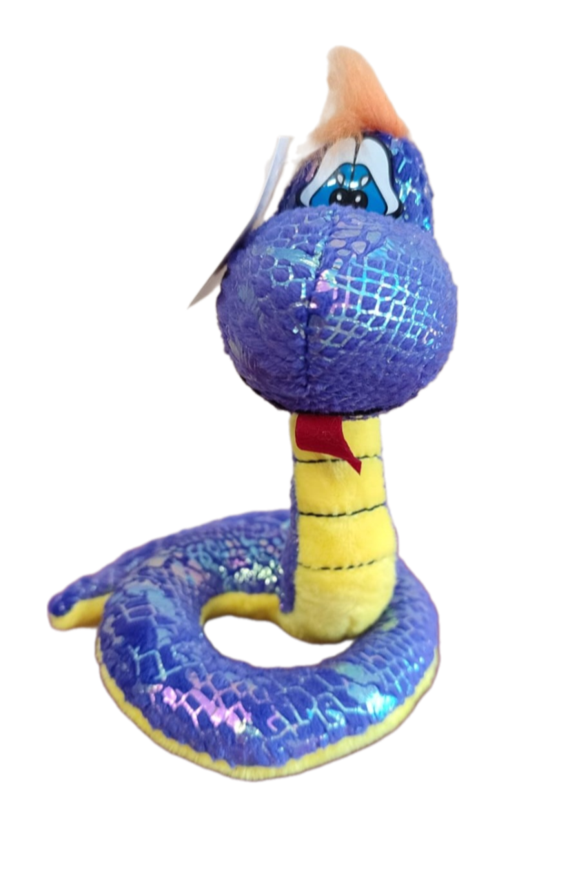 Мягкая игрушка "Змея" сиреневая, текстиль, высота 10 см, для любого возраста