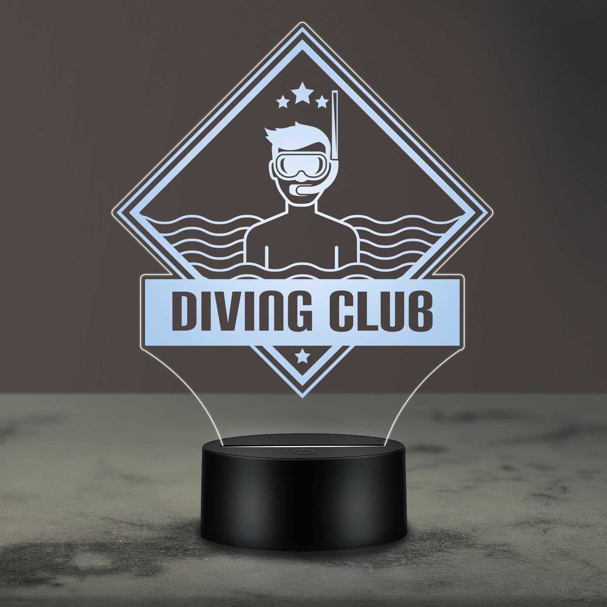 Ночник Дайвер, ночная лампа, 3Д светильник