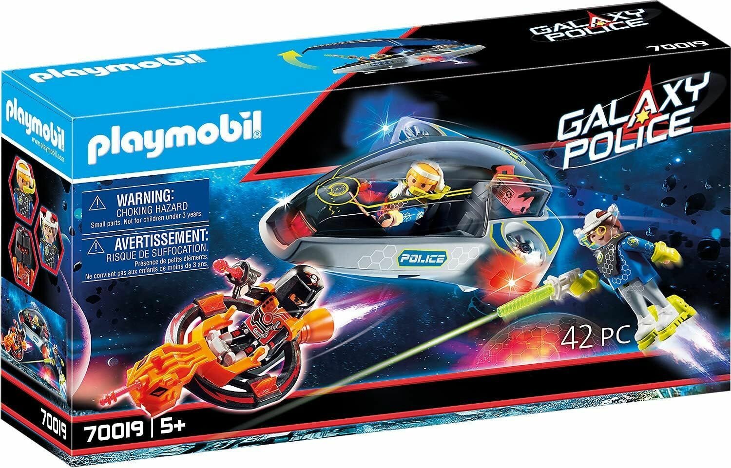 Конструктор Playmobil Galaxy Police - Полицейский планер - Плеймобиль Космическая полиция 70019